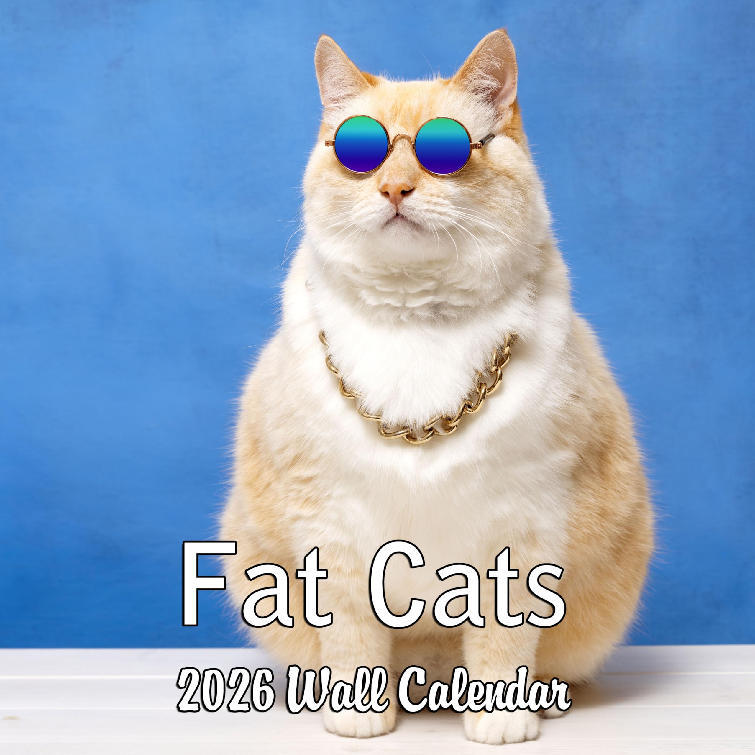2026 Fat Cats Monthly Wall Calendar | 12" x 24" | Funny Cats Gag Gift ...