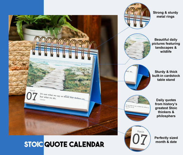 2025-2026 Stoic Meditations Perpetual Calendar: 366 Stoic Quotes for R ...